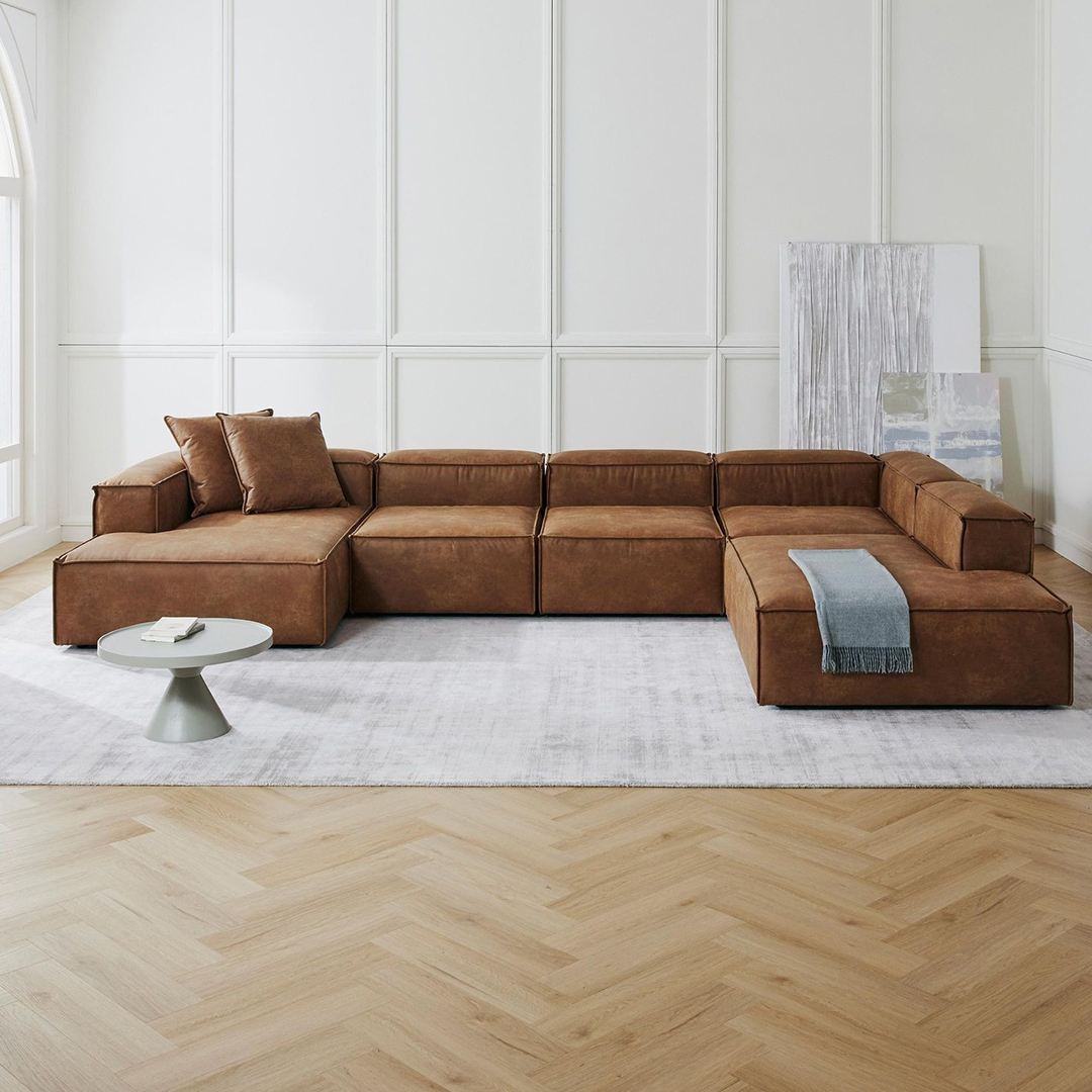 Faux Leather Modular Couch